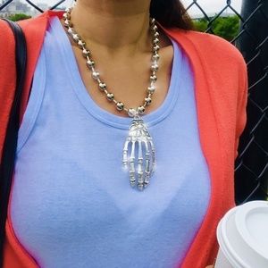 Jewelry | Gothic Hand Skeleton Pendant Necklace Ball Chain | Poshmark